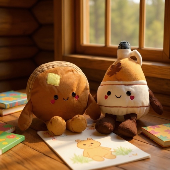 Source Unknown | Toys | Charming Pancake And Syrup Plush Duo | Poshmark